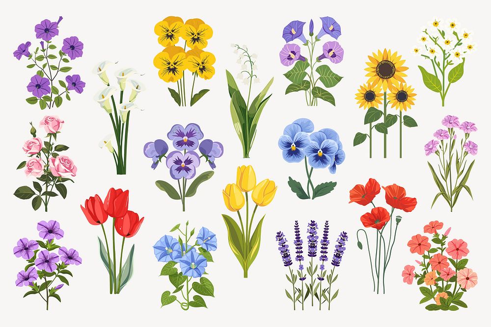 Colorful botanical floral illustration, vector | Premium Vector - rawpixel