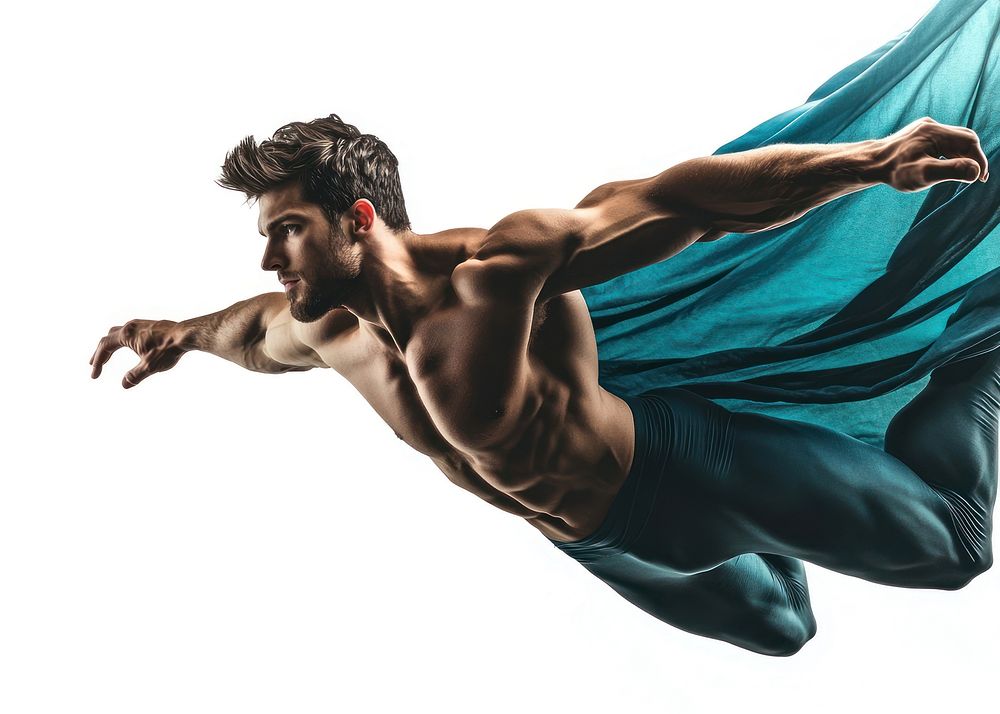 Muscular flying male pose. | Free Photo - rawpixel