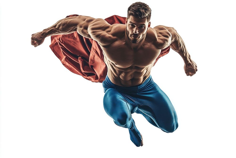 Muscular flying male pose. | Free Photo - rawpixel
