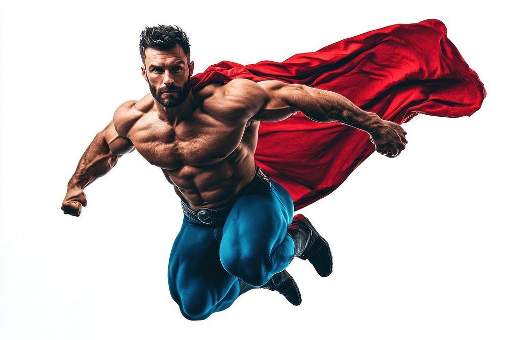 Muscular flying male pose. | Free Photo - rawpixel