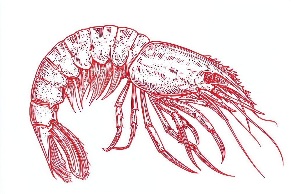 Shrimp illustration seafood drawing. | Free Photo Illustration - rawpixel