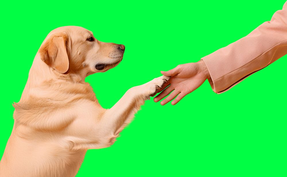 Dog handshake human connection, element | Free Photo - rawpixel
