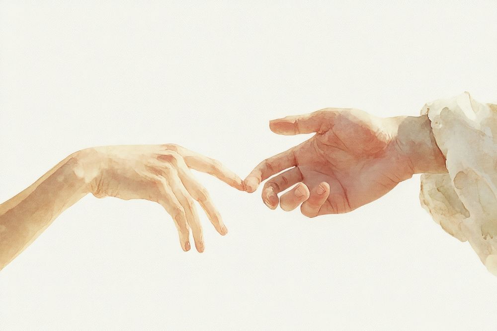 Two hands reaching connection illustration | Free Photo - rawpixel