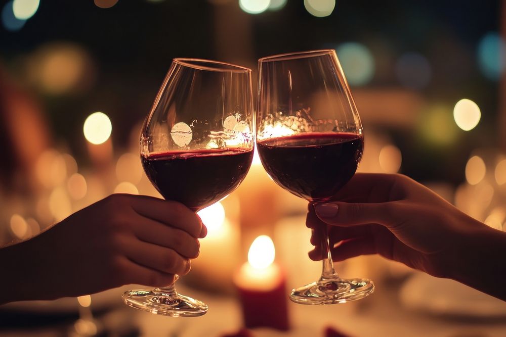 Two people toasting wine romantic | Free Photo - rawpixel