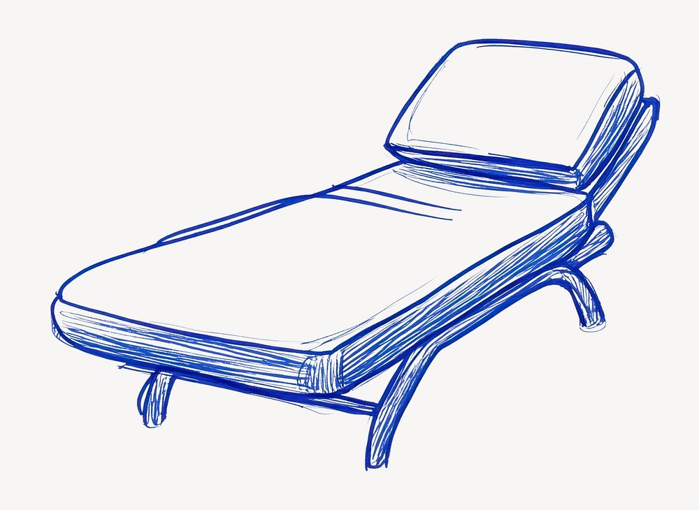 Outline Daybed furniture drawing sketch | Free Vector - rawpixel