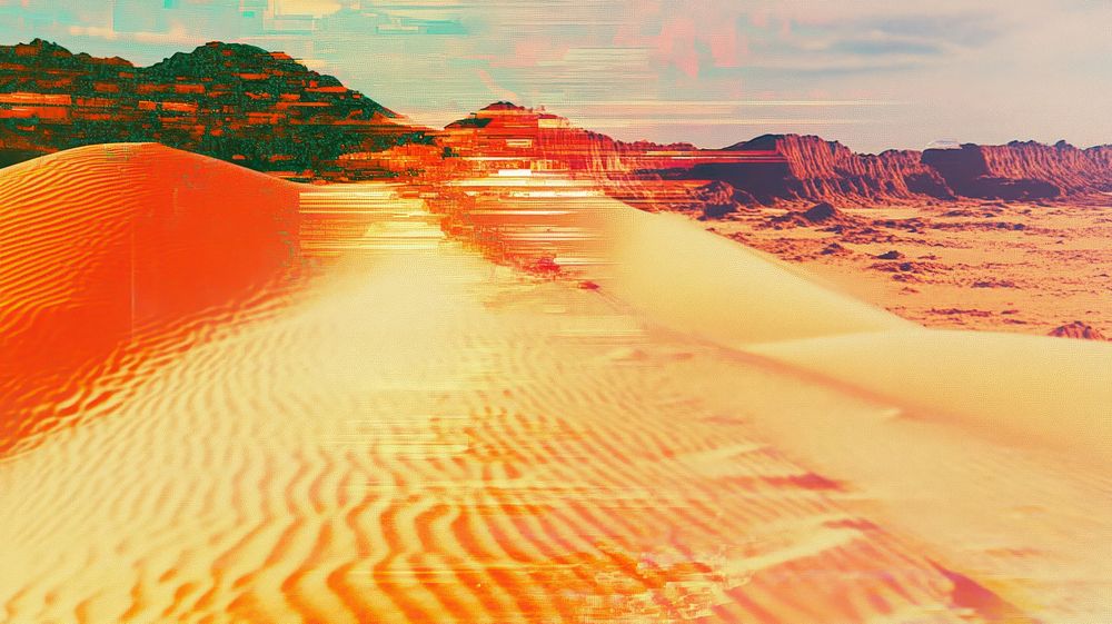 VHS screengrab red dunes desert | Free Photo - rawpixel