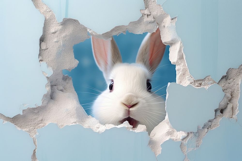 White rabbit background playful animal | Free Photo - rawpixel