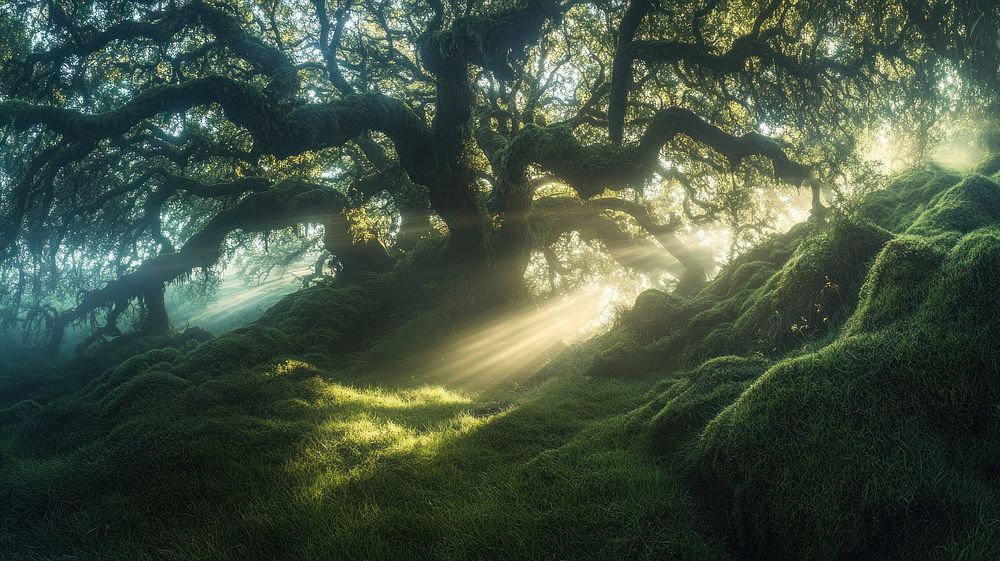 Beautiful forest sunlight shining trees | Free Photo - rawpixel
