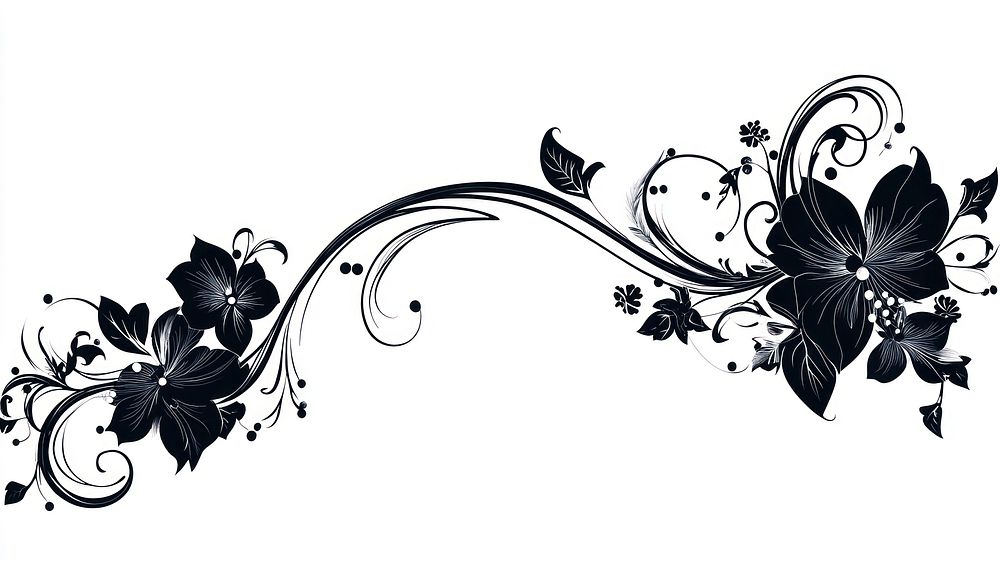 Line invitation border decoration floral | Free Photo Illustration ...