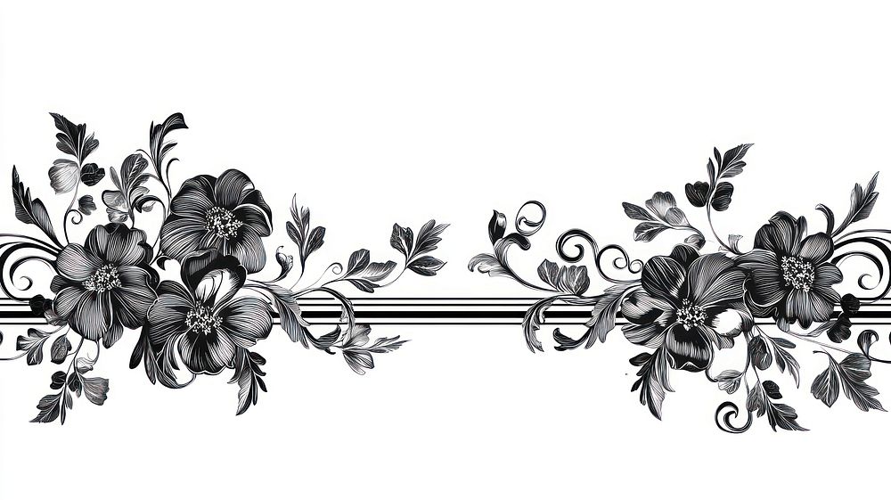 Line invitation border pattern floral | Free Photo Illustration - rawpixel