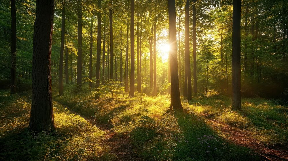 Beautiful forest scene tall trees | Free Photo - rawpixel