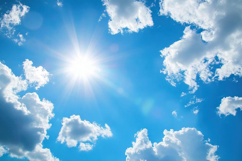 Blue sky sun sunlight bright. | Free Photo - rawpixel