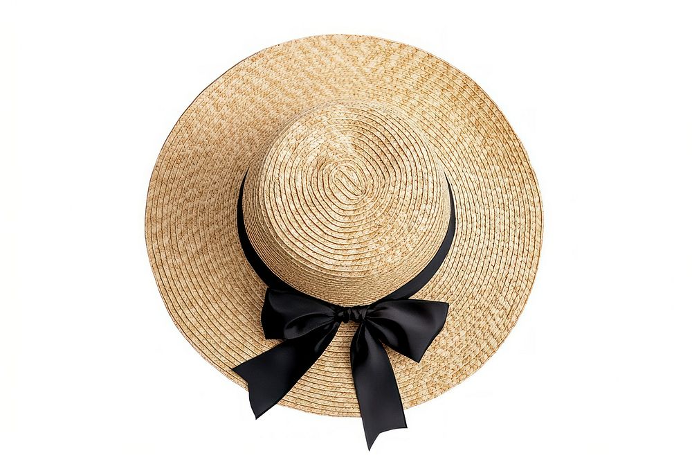 Straw hat ribbon round beach | Free Photo - rawpixel