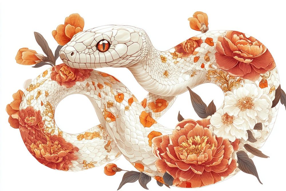 elegant snake illustration composition pattern. | Free Photo ...