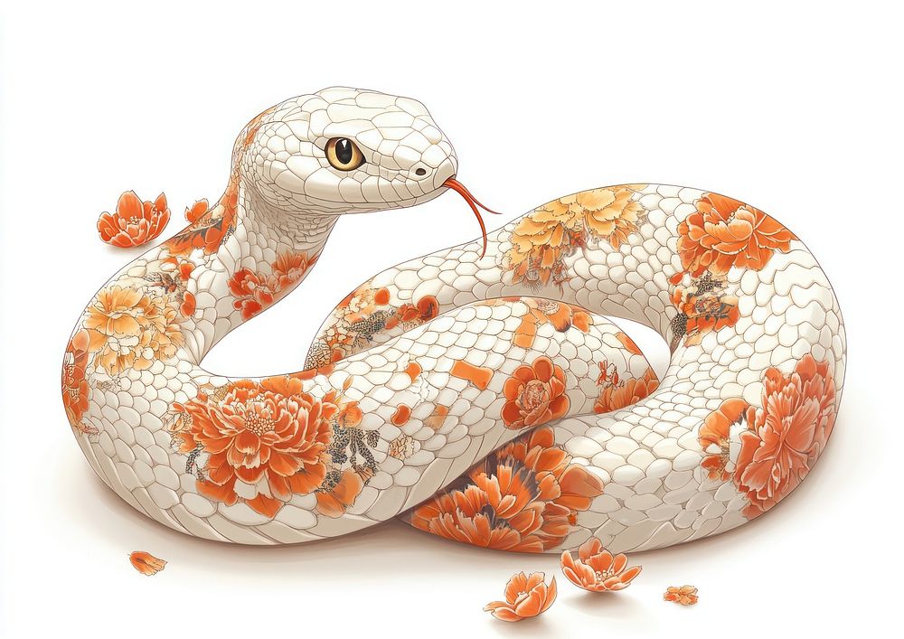 elegant snake illustration reptile pattern. | Free Photo Illustration ...