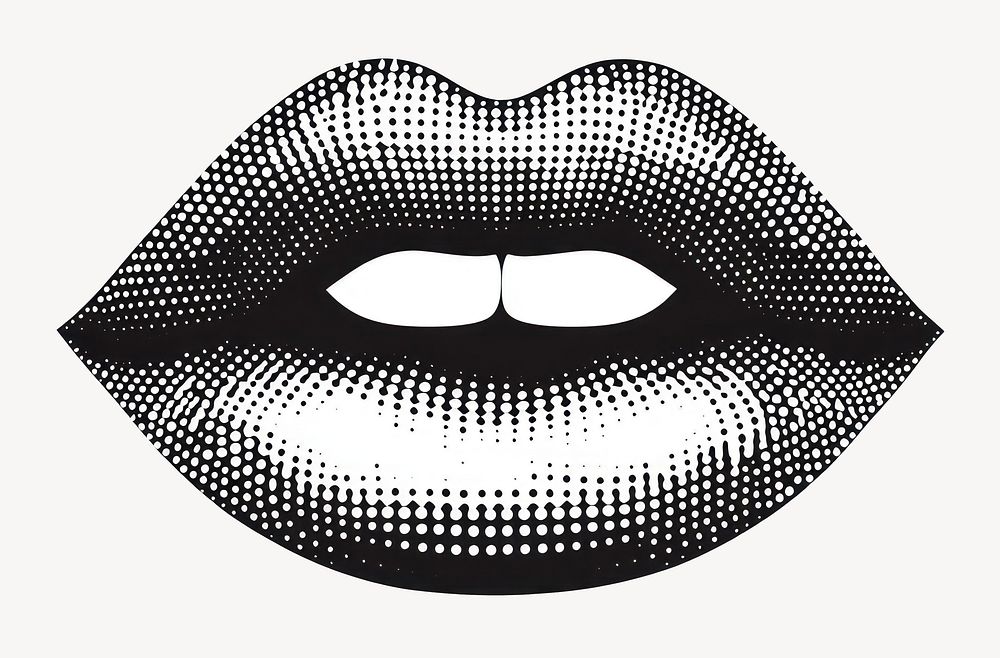 Halftone lip lips illustration graphic | Free Vector - rawpixel