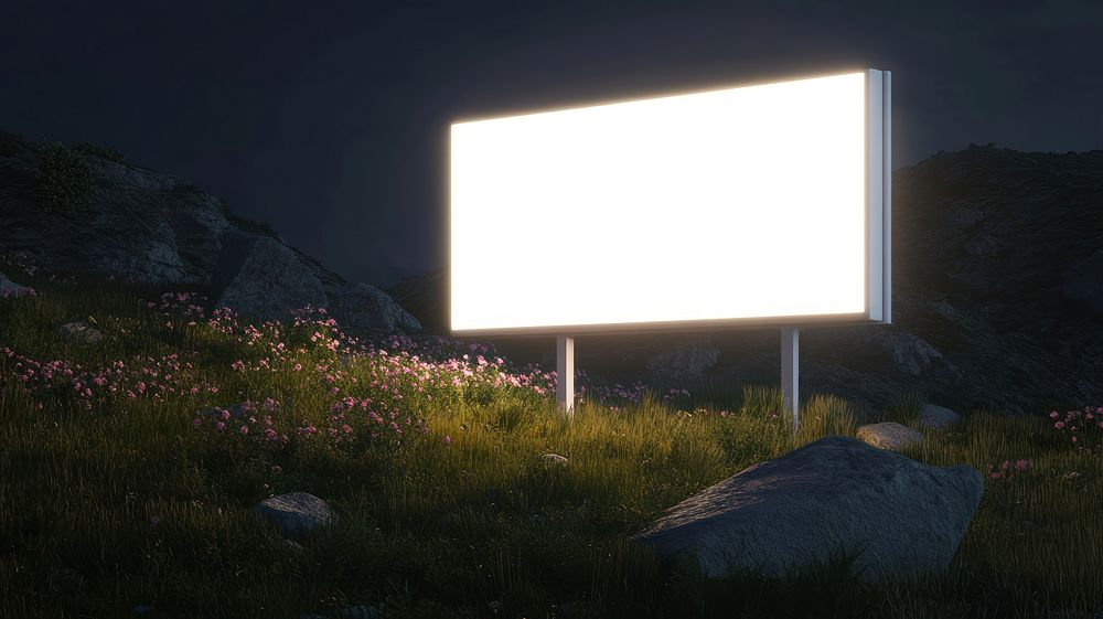 White neon billboard sign light | Free Photo - rawpixel