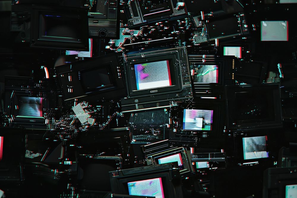 Glitch VHS textures electronics television | Free Photo Illustration ...