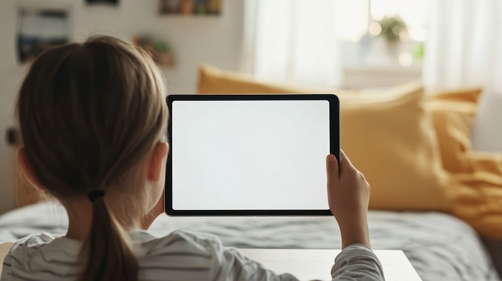 Kid using tablet screen modern | Free Photo - rawpixel