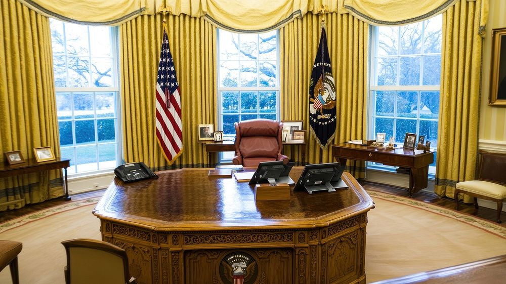 Oval Office office flag desk. | Free Photo - rawpixel