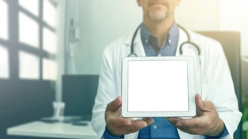 Doctor showing tablet doctor screen | Free Photo - rawpixel