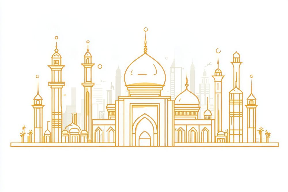 Mosque outline architecture design architectural. | Free Photo ...