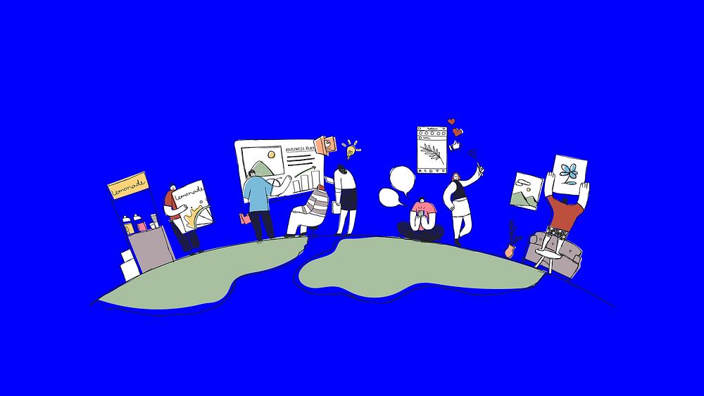 Global teamwork cartoon illustration | Free Photo - rawpixel