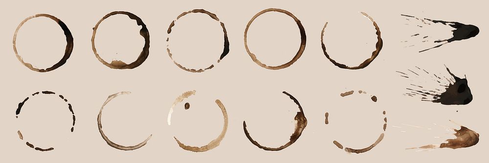 Collection coffee cup stains and | Premium Vector - rawpixel