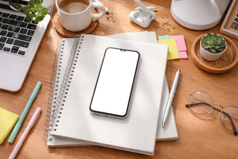 Coffee And Notebook Mockup Workspace Plant Office Images | Free Photos ...