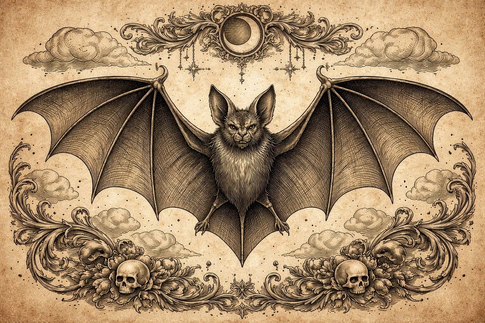 Bats Wallpaper Design Vintage Pattern Images | Free Photos, PNG ...