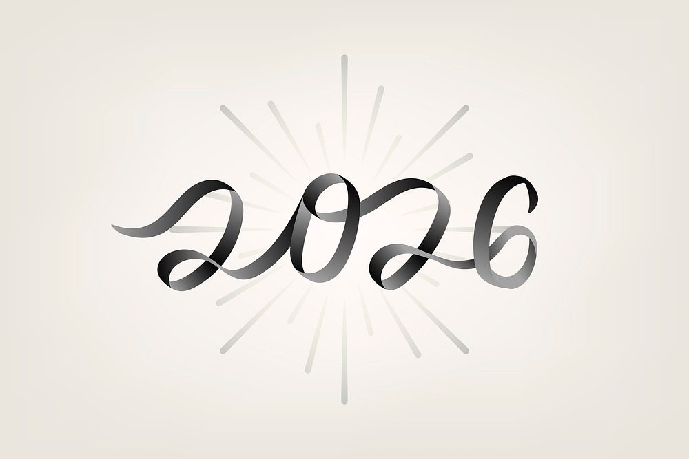 2026 black new year text, | Free Photo - rawpixel