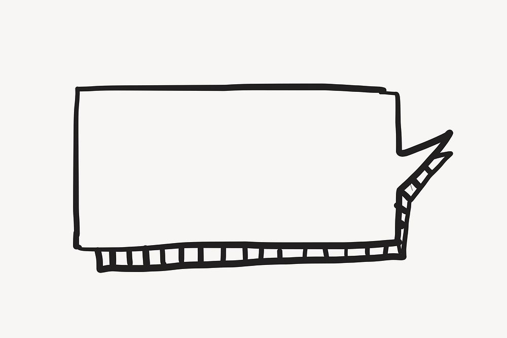 Rectangle speech bubble, doodle clipart | Free PSD - rawpixel