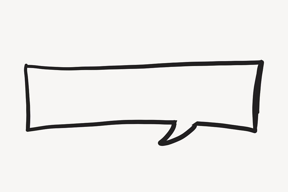 Rectangle speech bubble, doodle clipart | Premium PSD - rawpixel