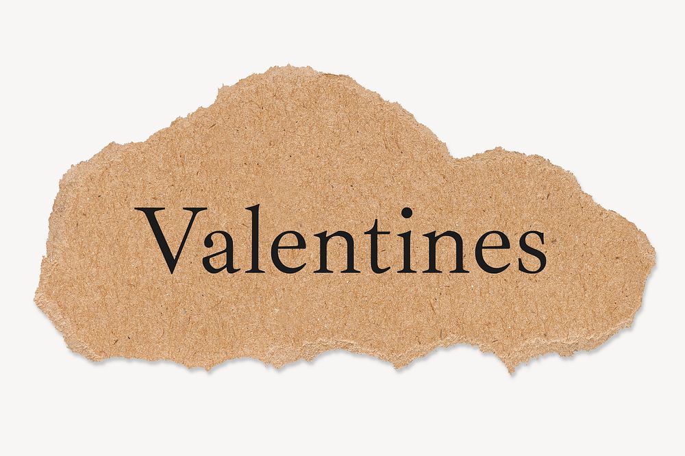 Valentines word typography, torn paper, | Free Photo - rawpixel