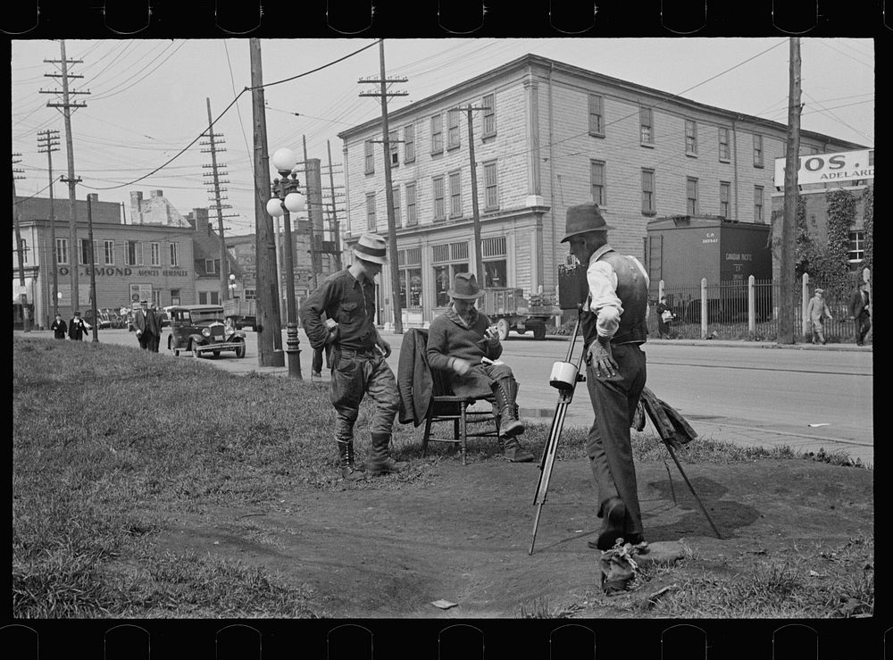 Lumberjacks getting photographed, Québec, Canada. | Free Photo - rawpixel