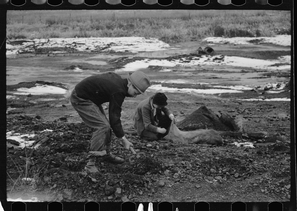 Boys digging coal slack pile, | Free Photo - rawpixel