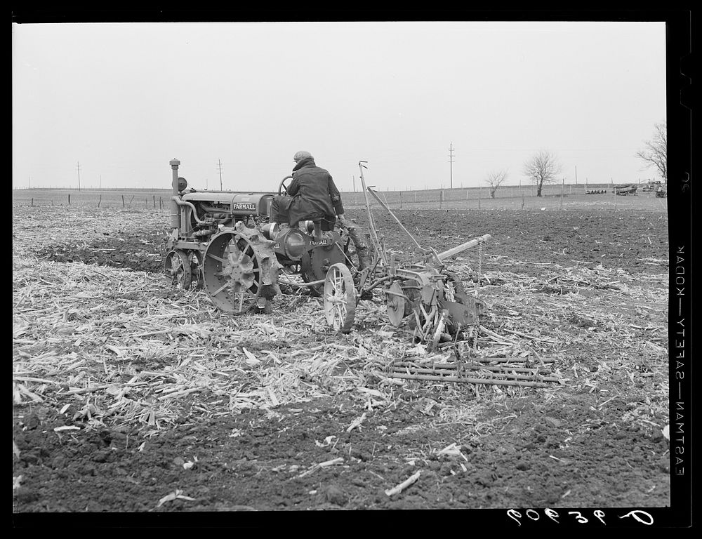 Tractor drawing plow and harrow. | Free Photo - rawpixel
