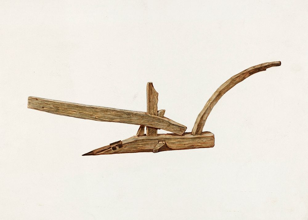 Plow (ca.1940) Edith Towner. Original | Free Photo Illustration - rawpixel