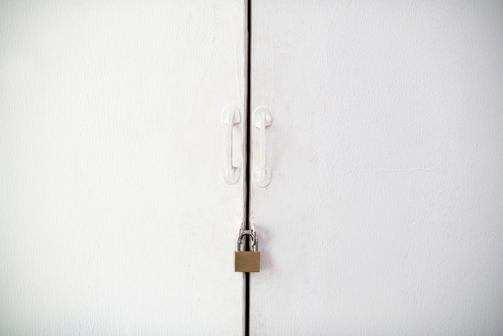 White locked closet golden lock | Free Photo - rawpixel