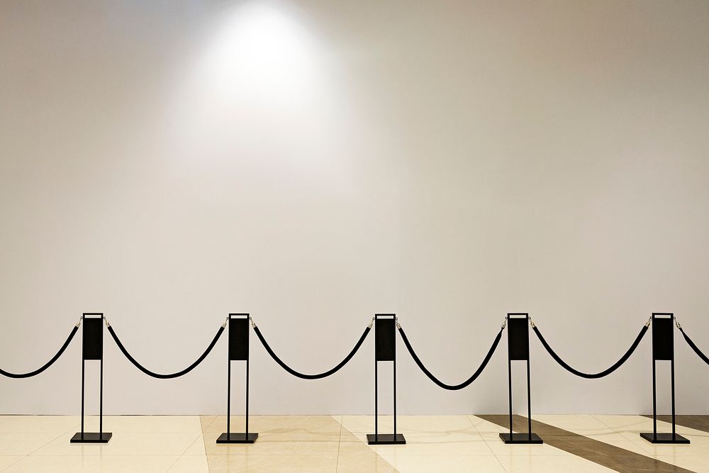 Beige wall rope barricade gallery | Free Photo - rawpixel