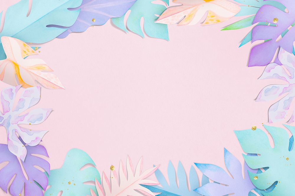Pastel leaf frame paper craft | Premium Photo - rawpixel