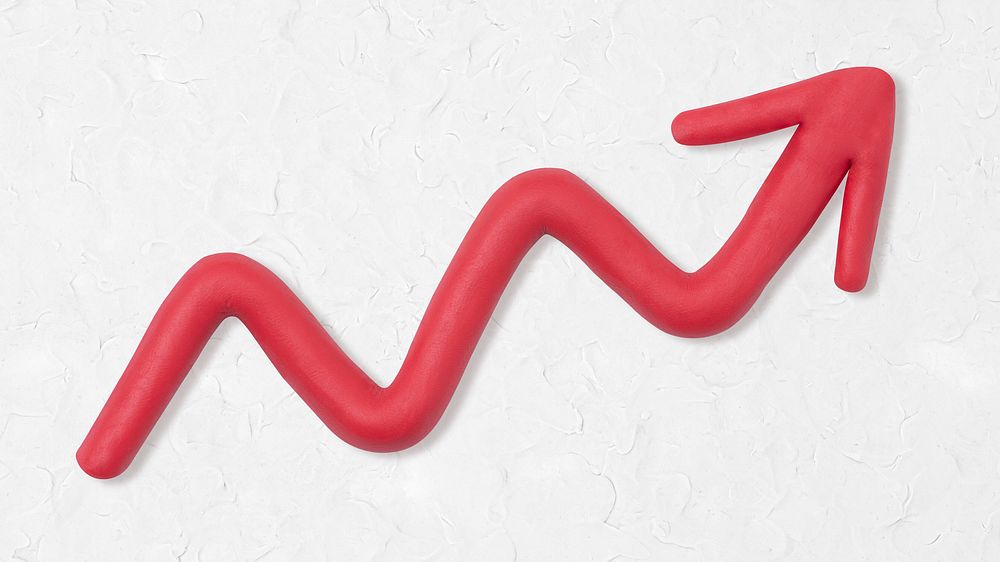 Red arrow clay texture psd | Premium PSD - rawpixel