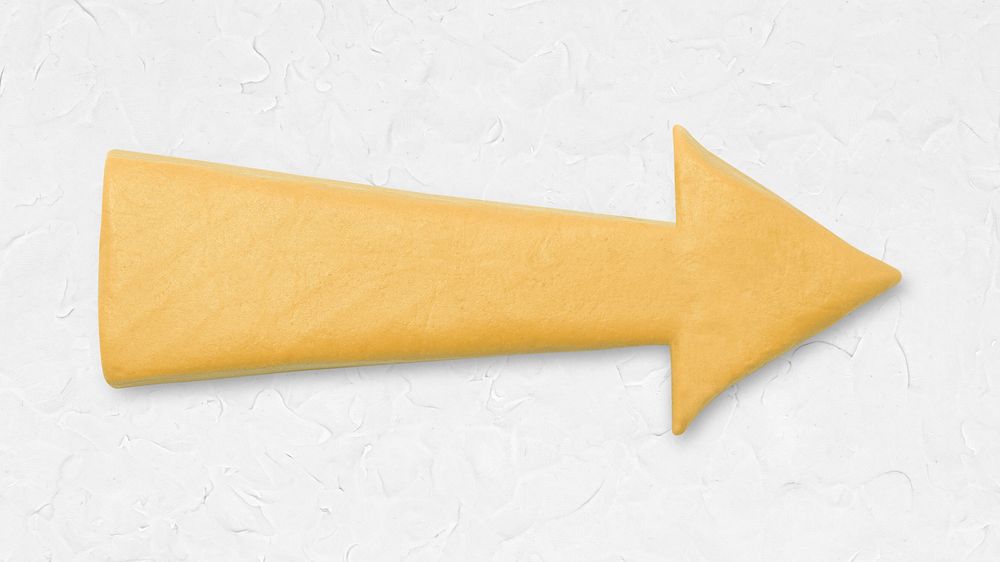 Yellow arrow clay texture pointing | Free Photo - rawpixel