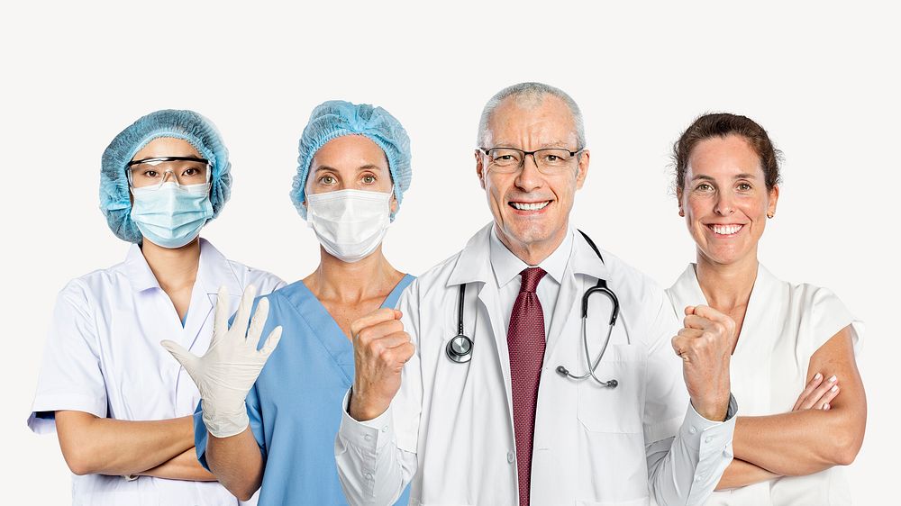 Healthcare workers, isolated on off white | Free Photo - rawpixel