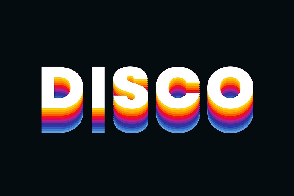 Disco text colorful retro font | Free Photo - rawpixel
