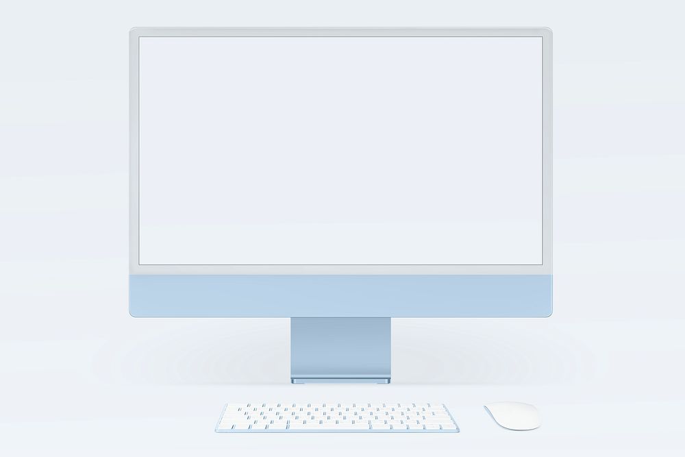 Blue minimal computer desktop screen | Free Photo - rawpixel