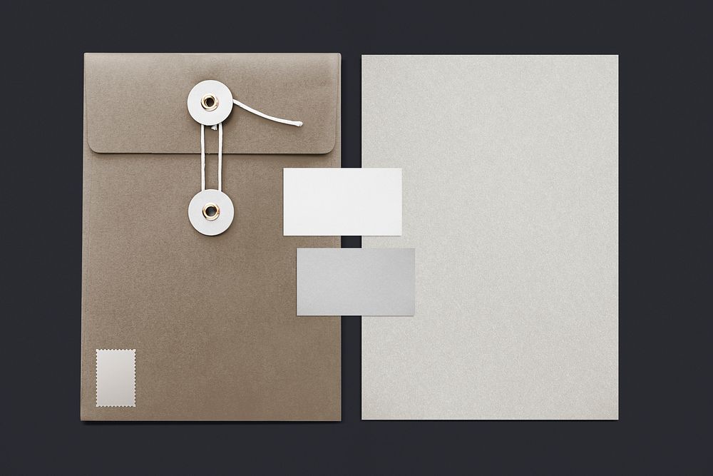 Stationery set string envelope folders, | Free Photo - rawpixel