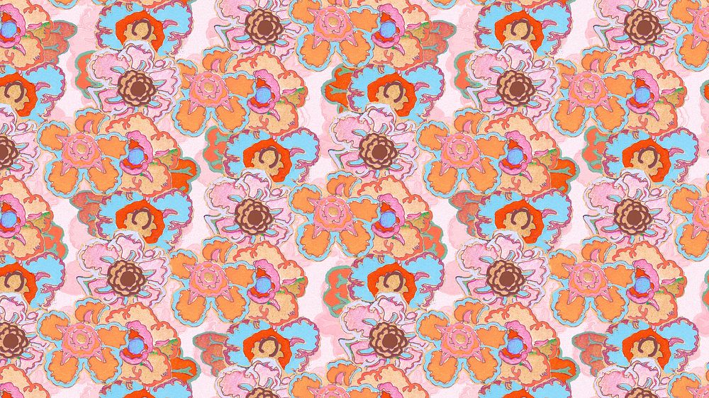 Pink flower computer wallpaper, vintage | Free Photo - rawpixel