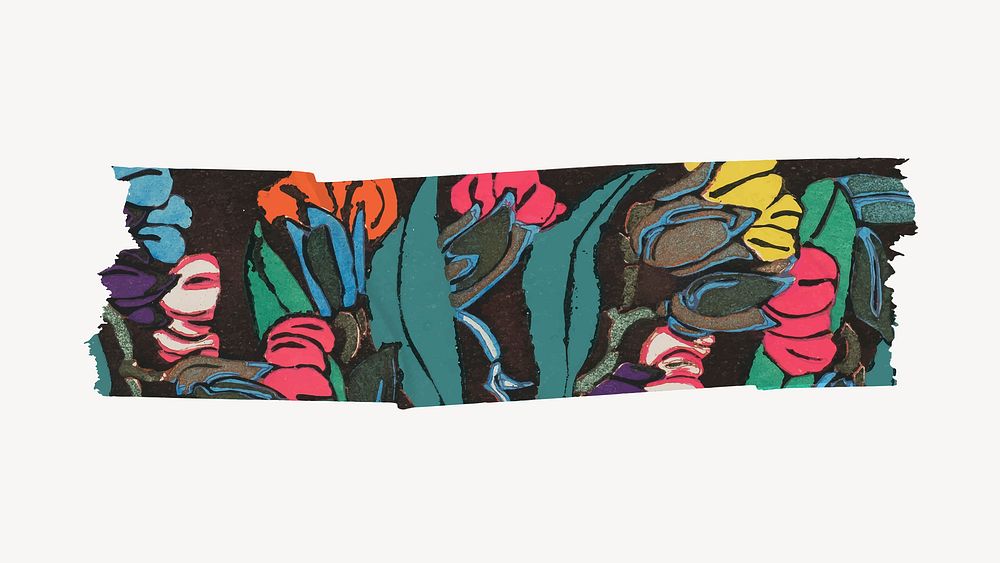 Exotic flower washi tape clipart, | Premium Vector - rawpixel