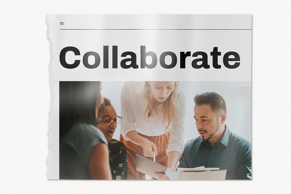Business collaboration, newspaper graphic design | Free Photo - rawpixel